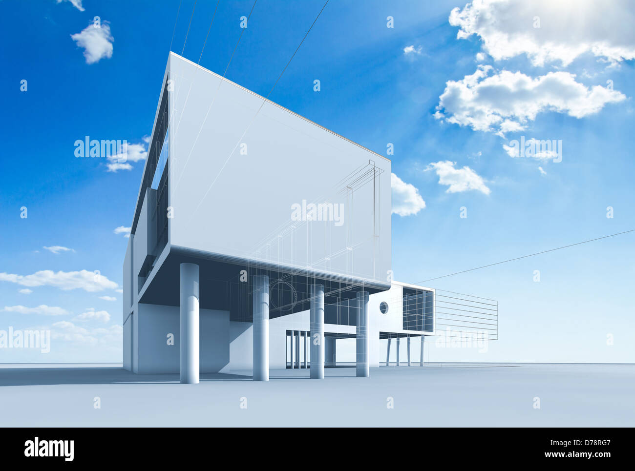 Architecture project. Building design and 3d model my own Stock Photo ...