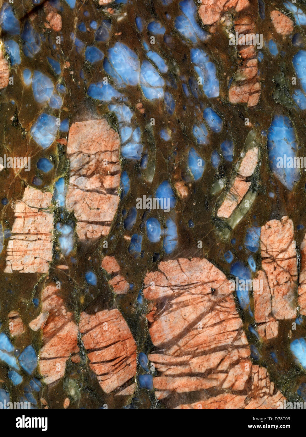 Blue opal in feldspar slab Brazil Stock Photo - Alamy