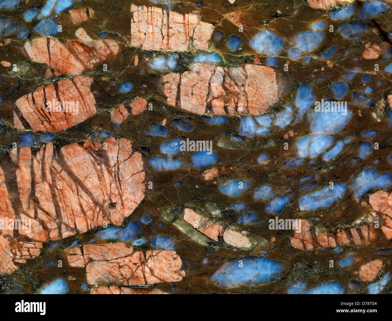 Blue opal in feldspar slab Brazil Stock Photo - Alamy