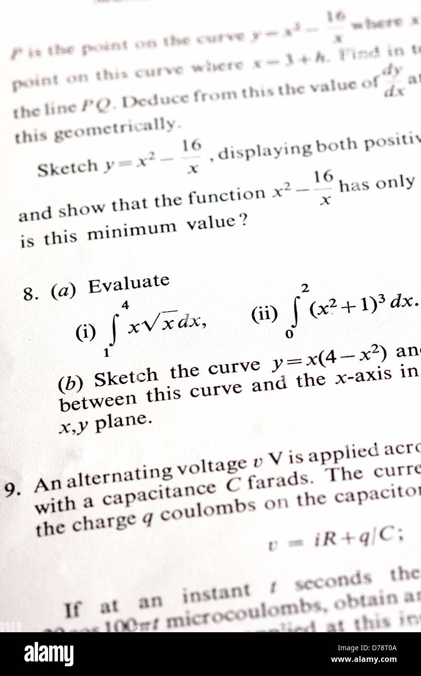 old exam papers for engineering qualifications UK (1960s Stock Photo ...
