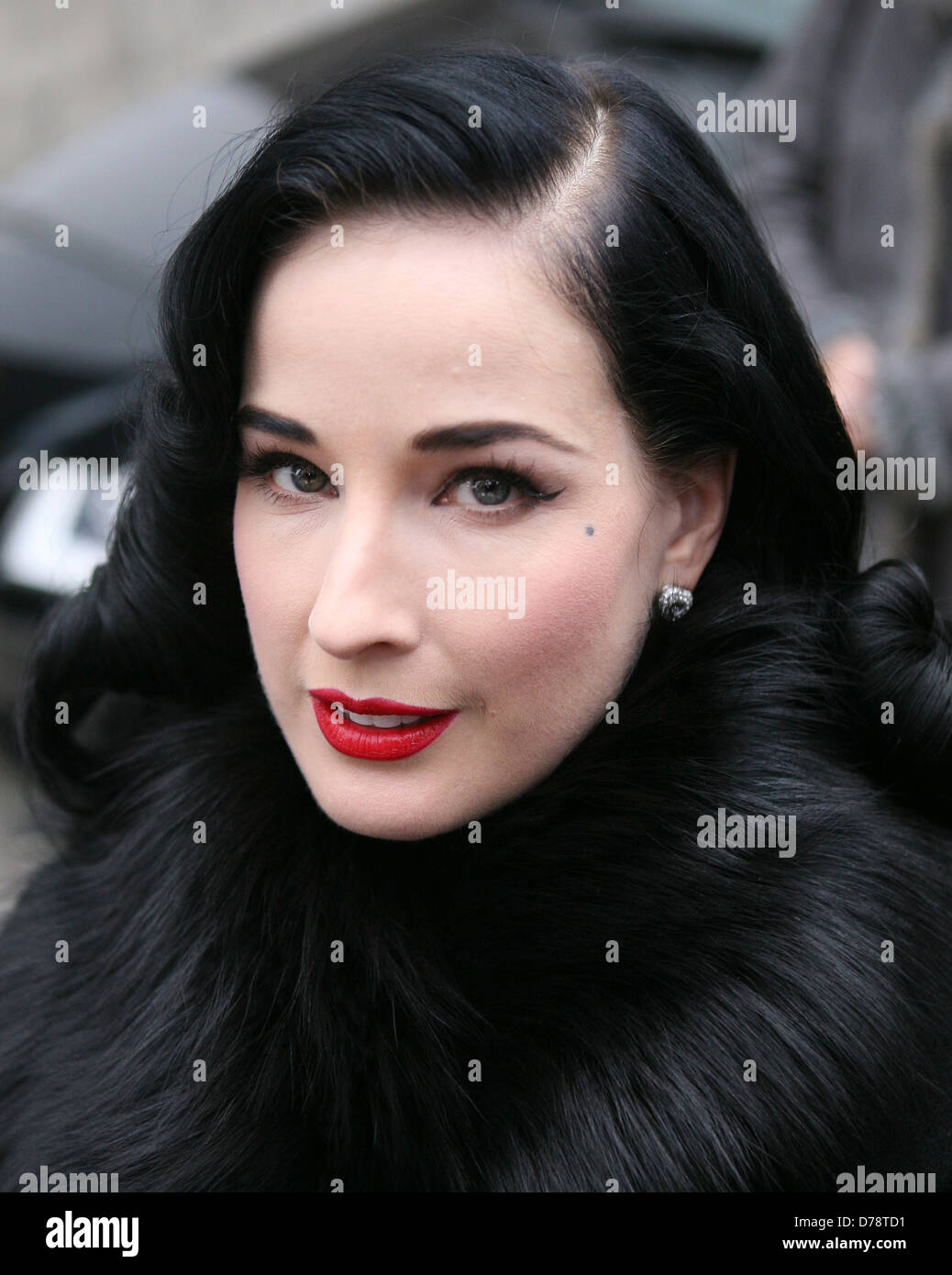 Dita Von Teese outside the ITV studios London, England - 28.11.11 Stock ...