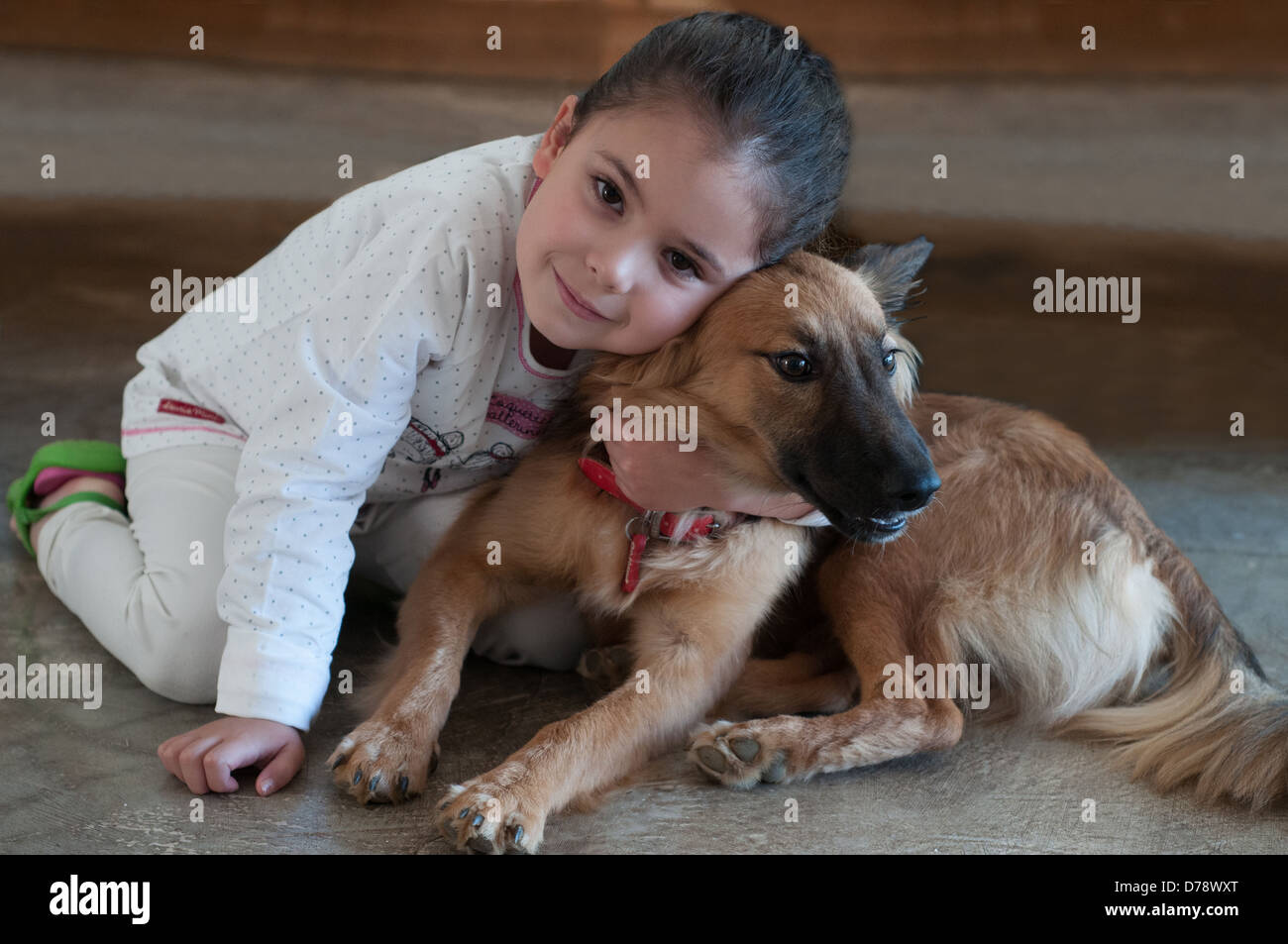 Girl and her dog Stock Photo - Alamy