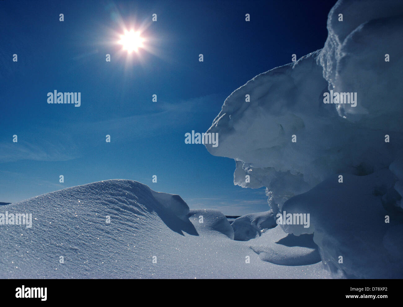 Sculptured ice pressure ridge Rainy Lake Voyageurs National Park ...