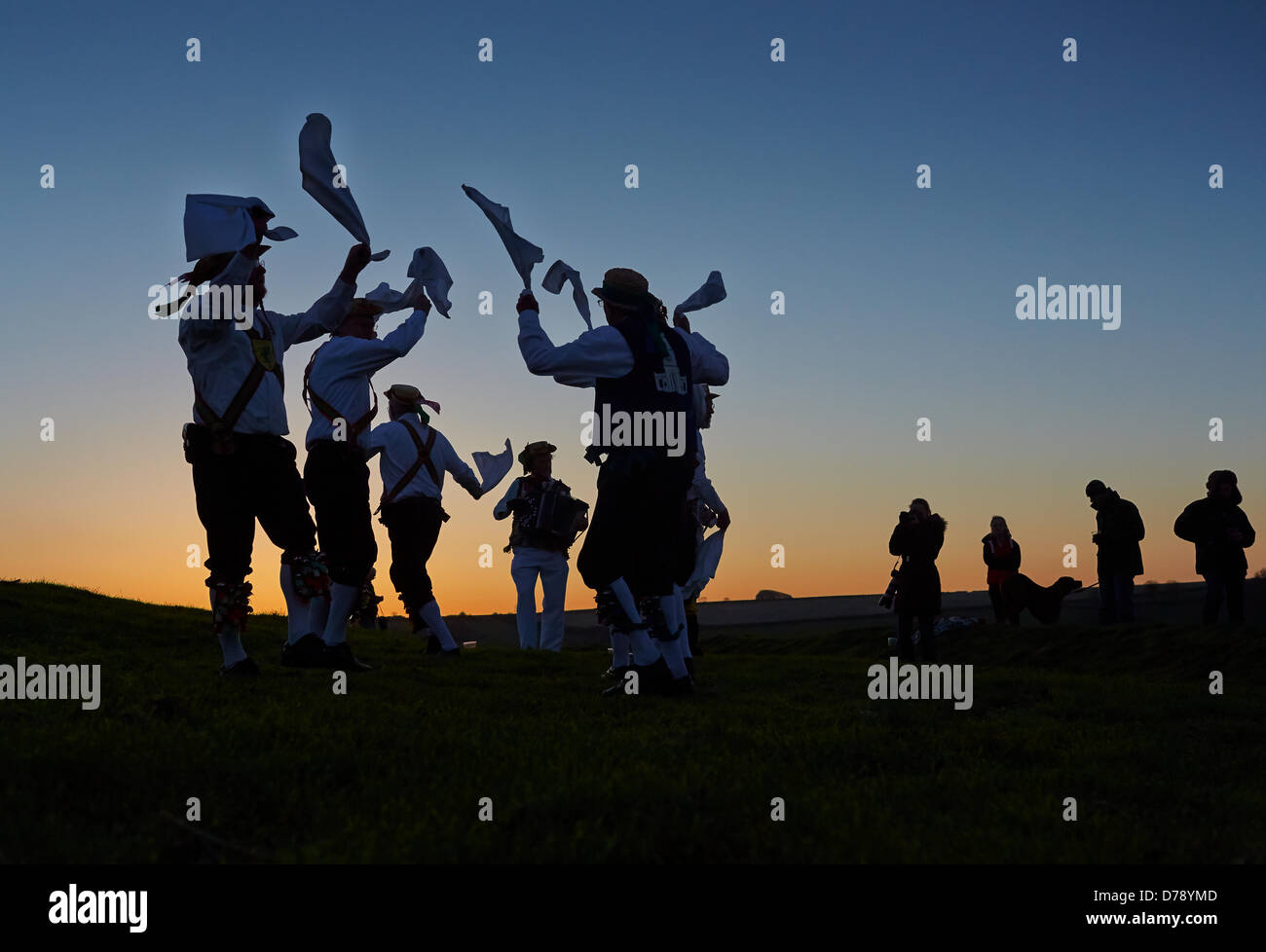 Cerne Abbas, Dorset, UK. 1st May 2013. The Wessex Morris Men celebrate ...