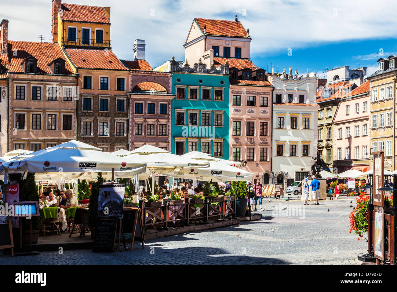 Summer in Stary Rynek, Old Town Market Place in Warsaw, Poland Stock ...