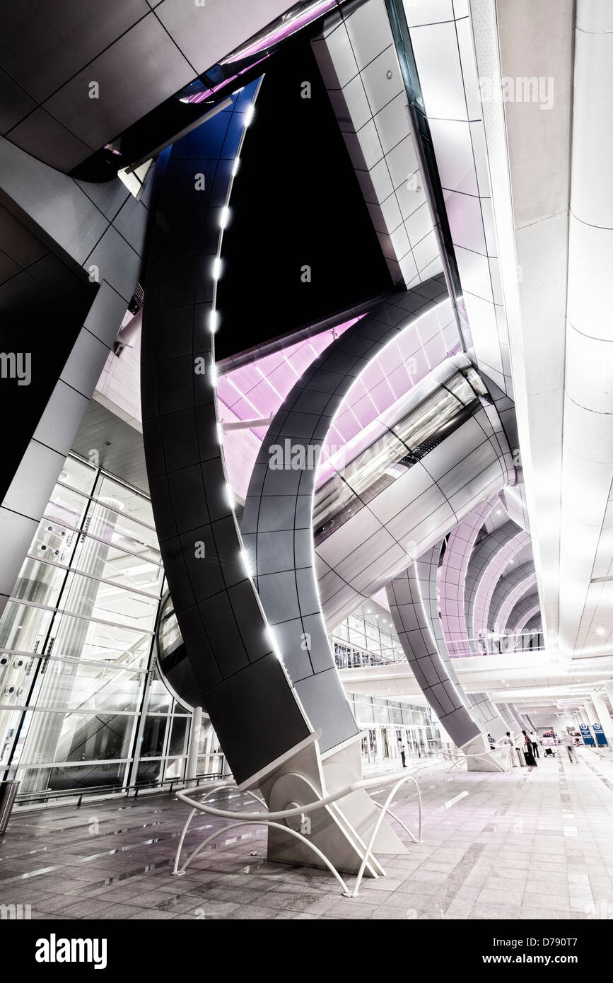 Modern architecture at Terminal 3 at Dubai International Airport United ...