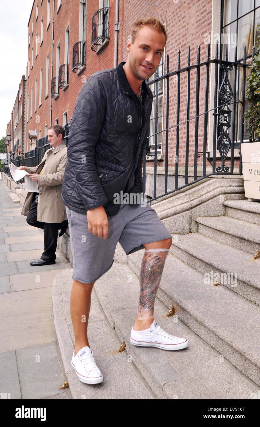 Calum Best arrives at The Merrion Hotel after getting some finishing ...