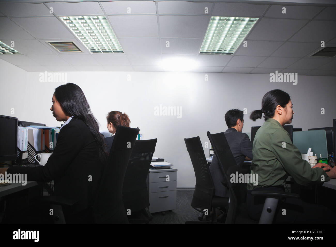 White-collar workers working in office Stock Photo - Alamy