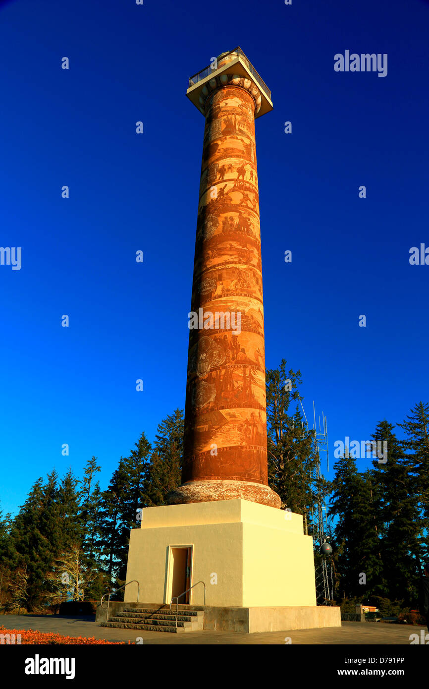 USA Oregon Astoria View Astoria Column Stock Photo - Alamy