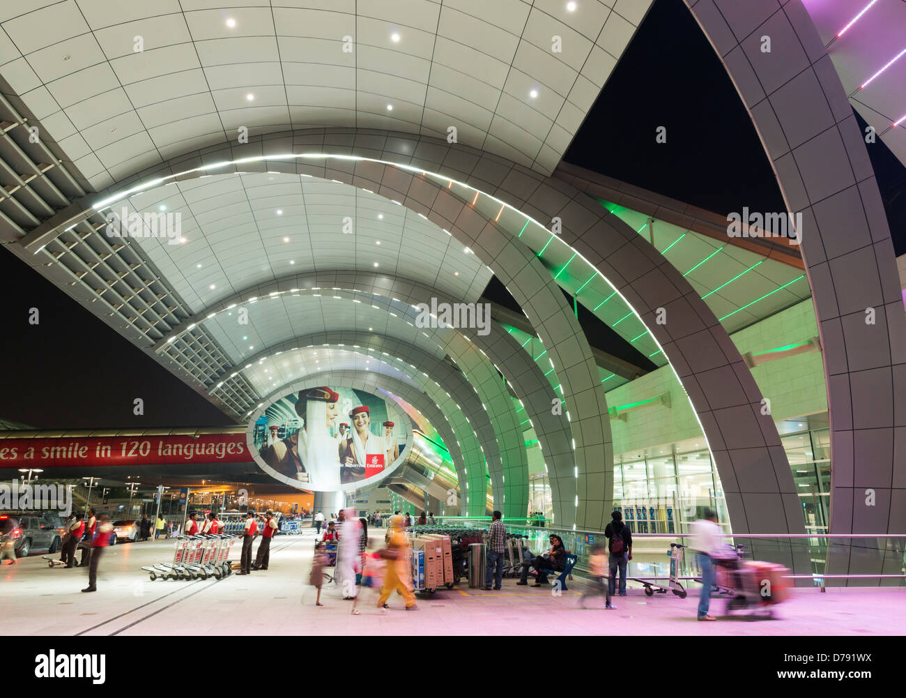 Modern architecture at Terminal 3 at Dubai International Airport United ...