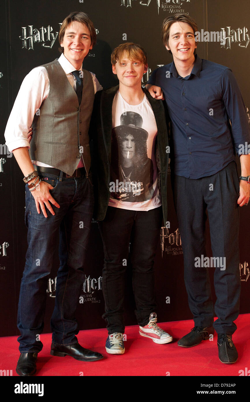 Actors Oliver Phelps, Rupert Grint and James Phelps 'Harry Potter and ...