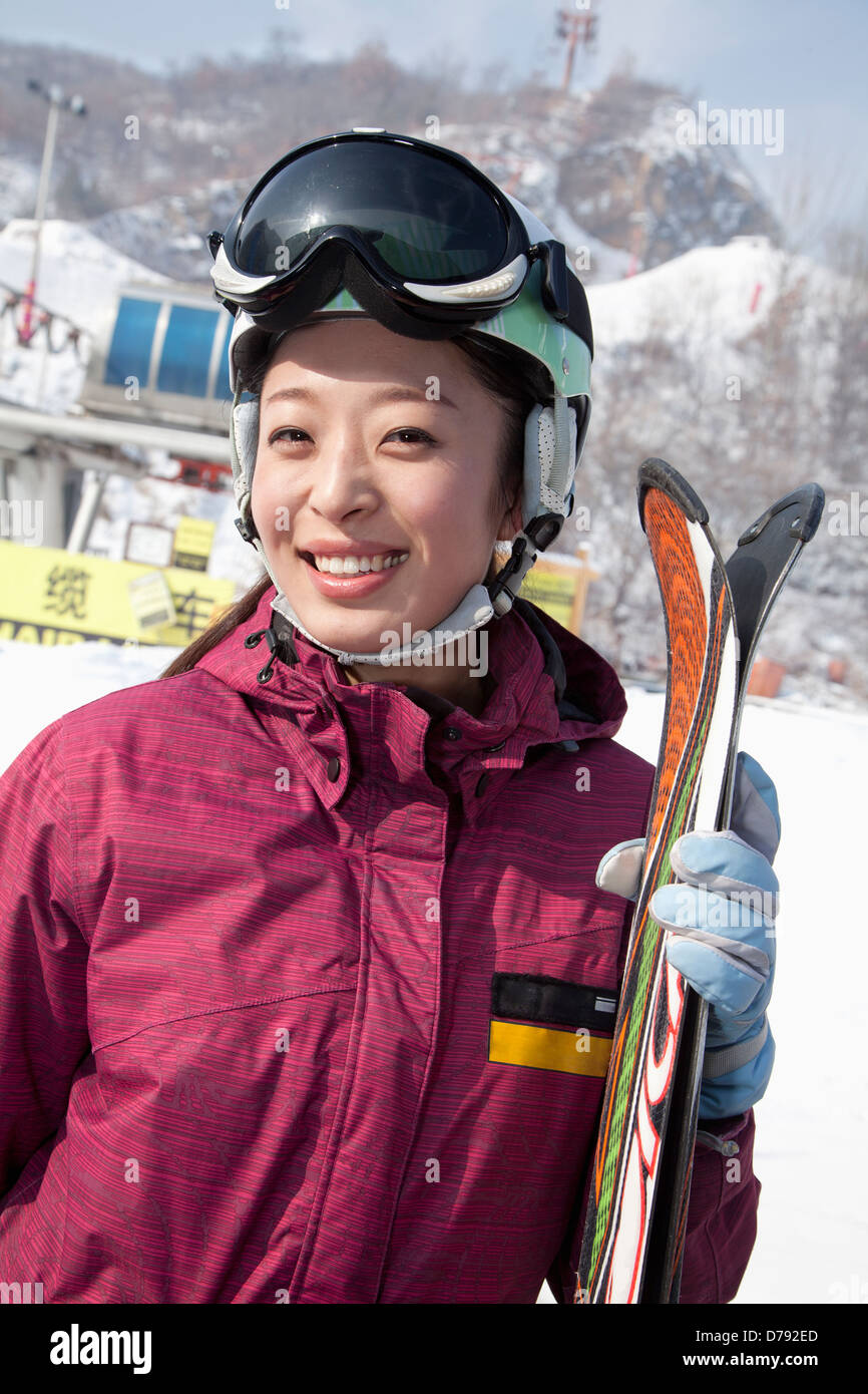 Woman at ski resort hi-res stock photography and images - Alamy
