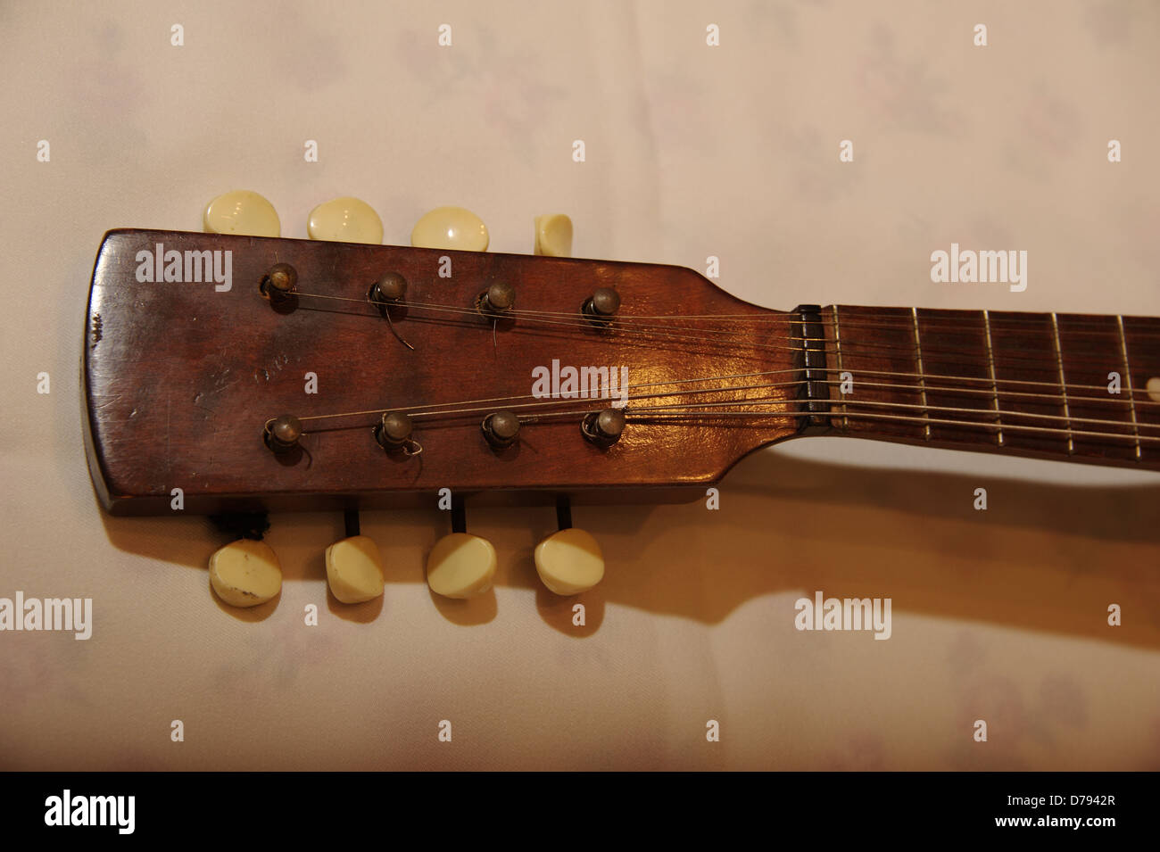 Mandolin over white background Stock Photo - Alamy