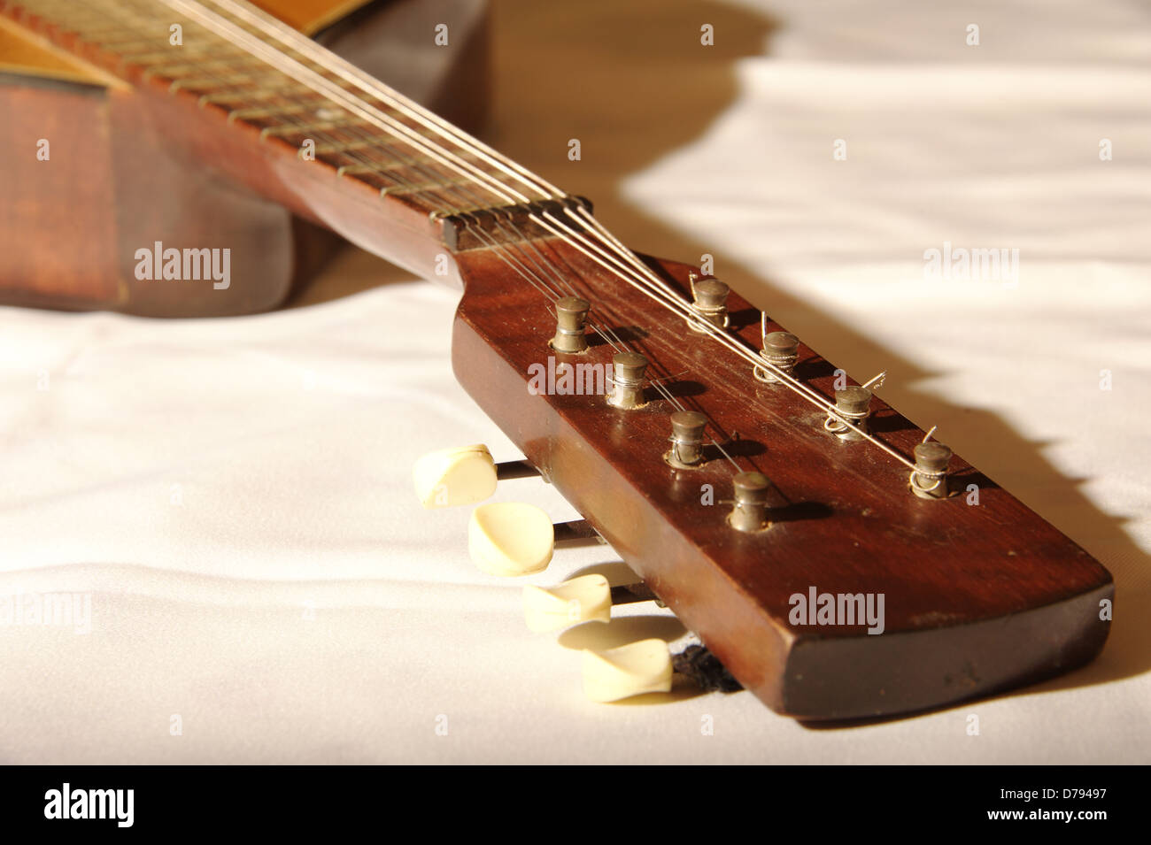 Mandolin over white background Stock Photo - Alamy