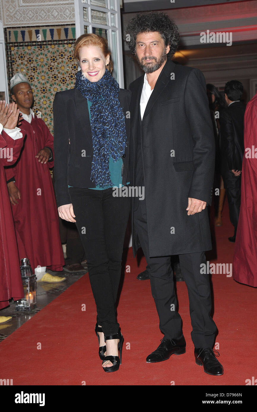 Radu Mihaileanu and Jessica Chastain attending a cocktail reception in ...