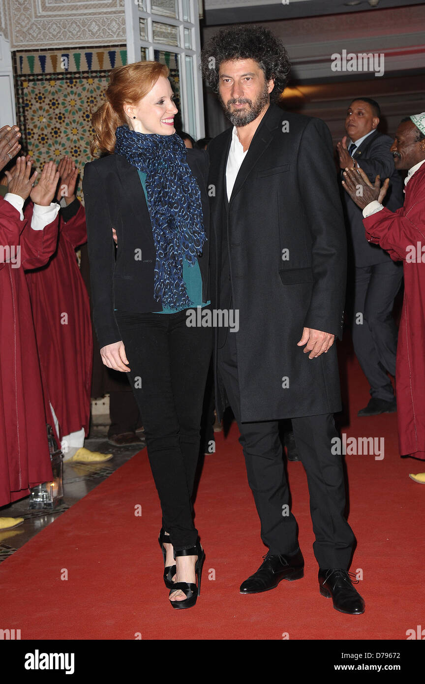 Radu Mihaileanu and Jessica Chastain attending a cocktail reception in ...