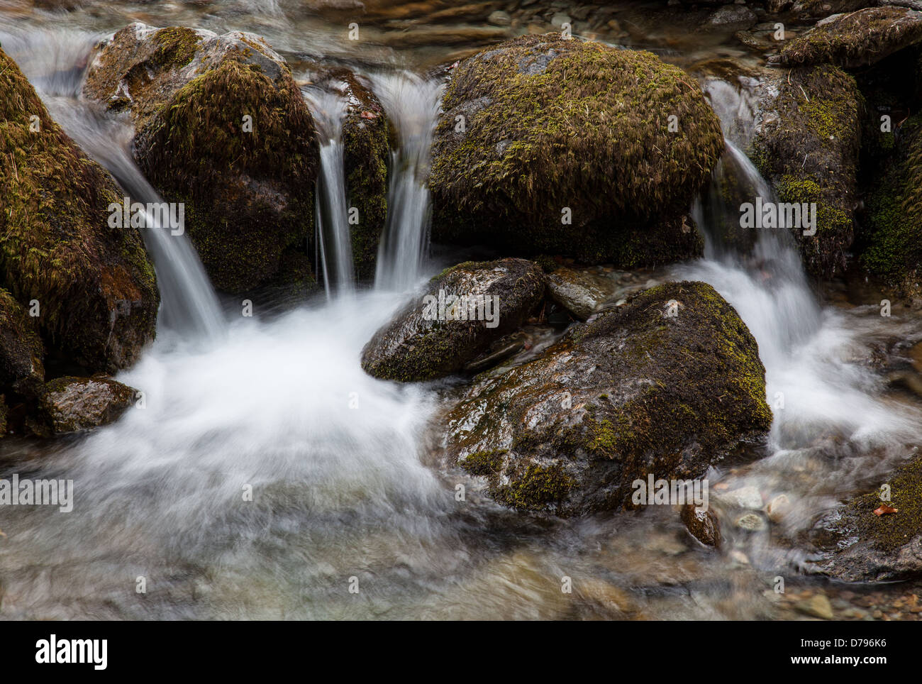 Waterfall in stream near Grasmere, Lake District, Cumbria Stock Photo ...