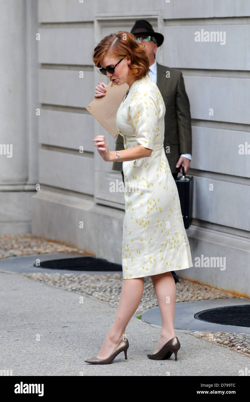 Kelly Garner on the set of "Pan Am" filming on location in Manhattan ...