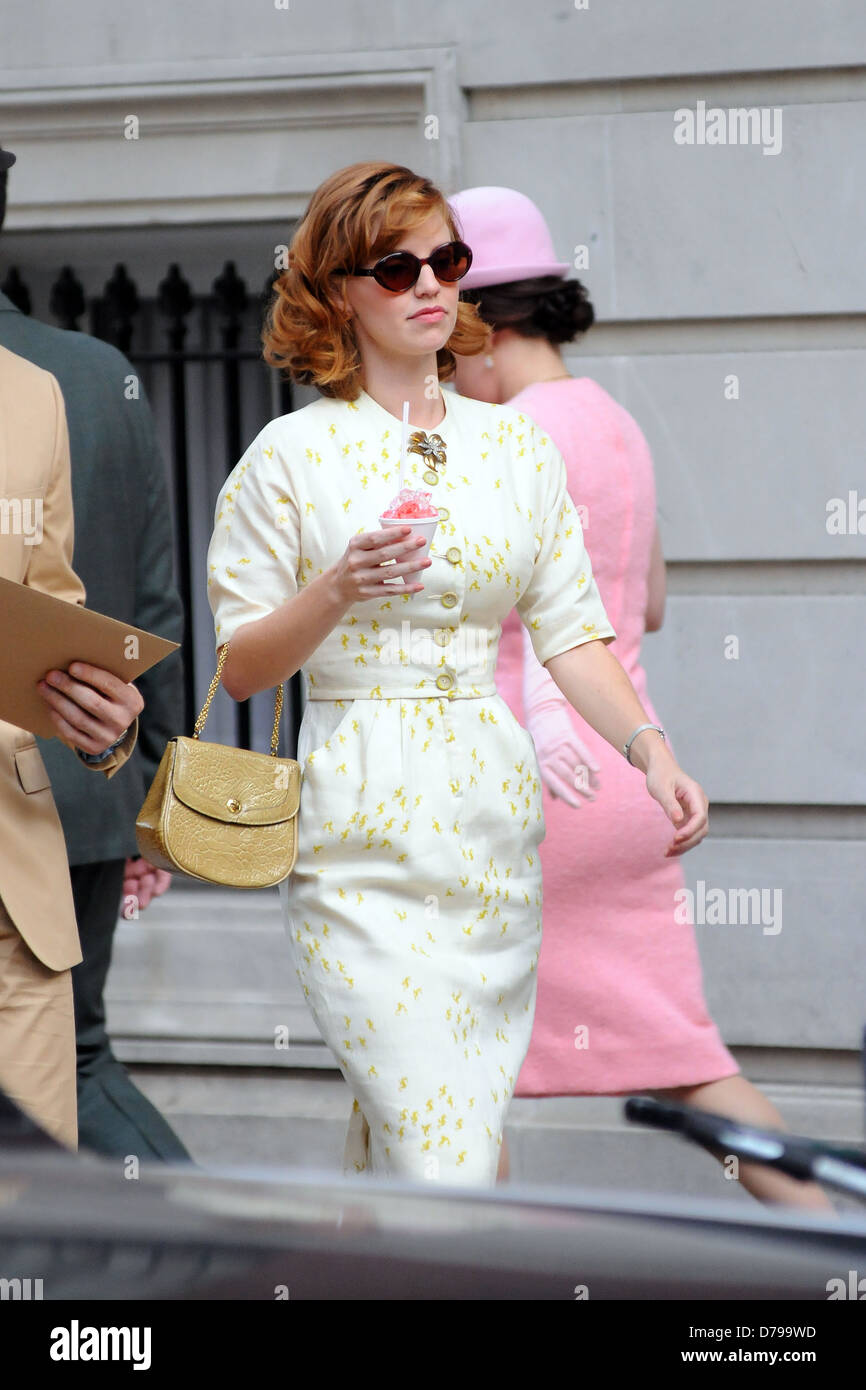 Kelly Garner on the set of "Pan Am" filming on location in Manhattan ...