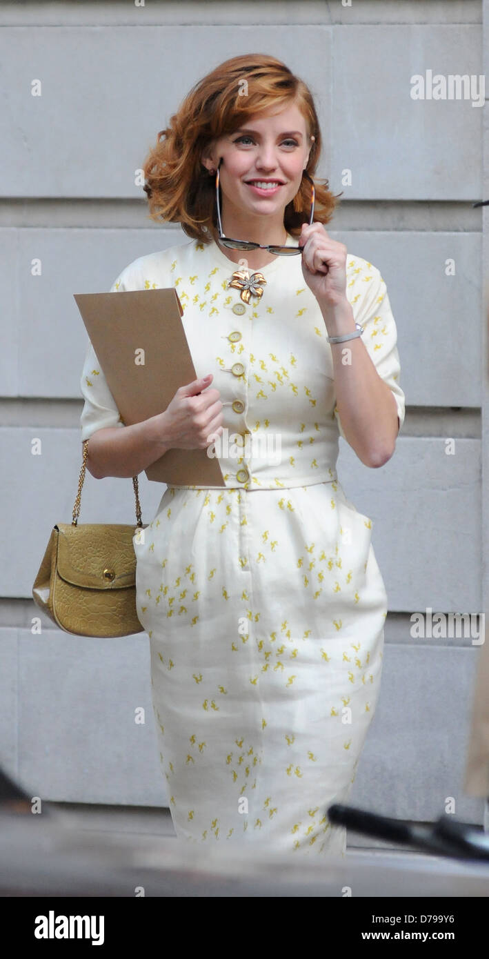 Kelly Garner on the set of "Pan Am" filming on location in Manhattan ...