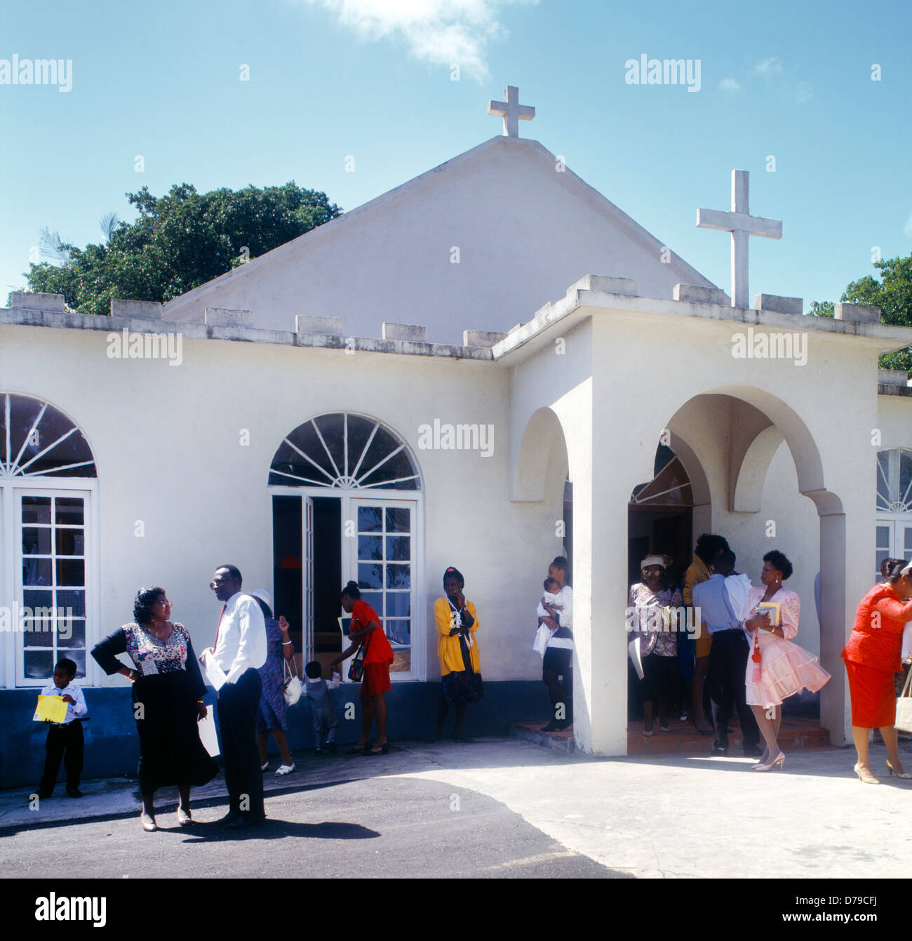 People Outside Church