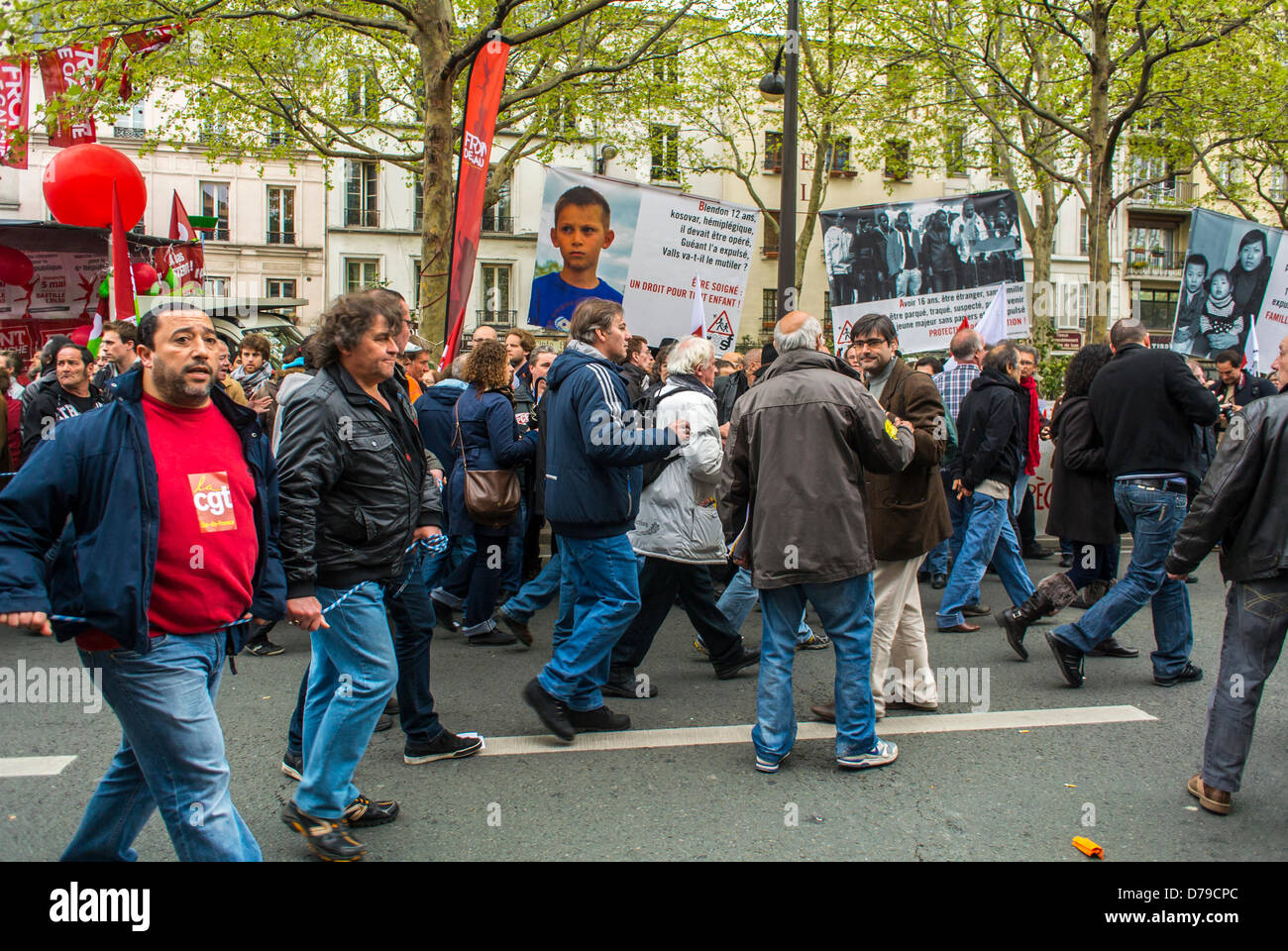 Paris, France. French Labor Unions, CGT, Demonstration on May 1, Labor ...