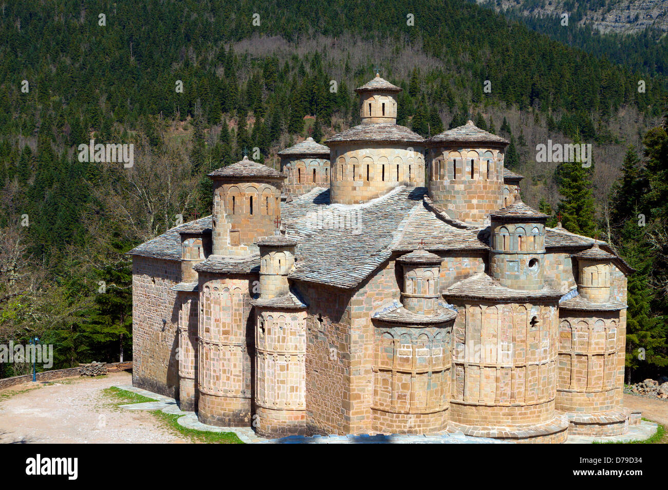 Memorial Holy Cross monastery at Doliana village in Greece Stock Photo ...