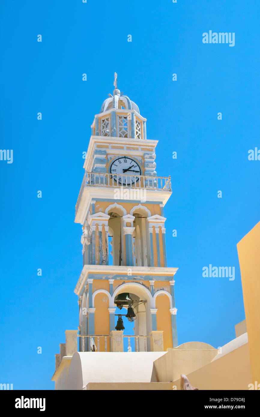 Santorini greece church clock tower hi-res stock photography and images ...