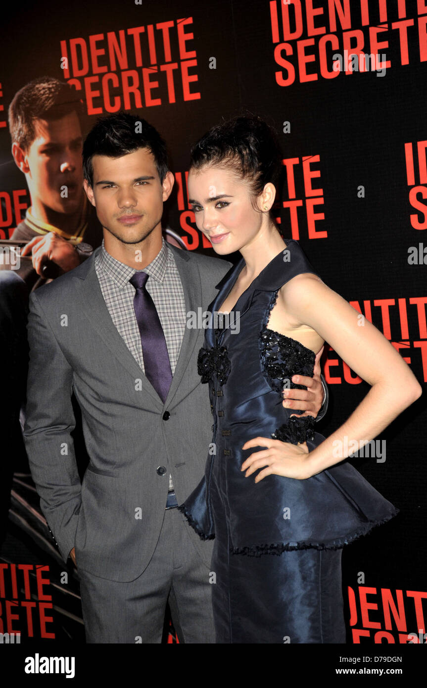 Taylor Lautner and Lily Collins the French Premiere of 'Abduction' held ...