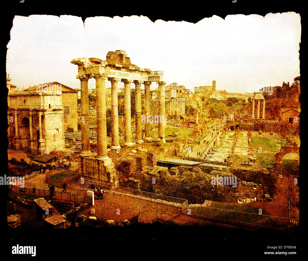 Roman forum rome vintage old paper art hi-res stock photography and ...