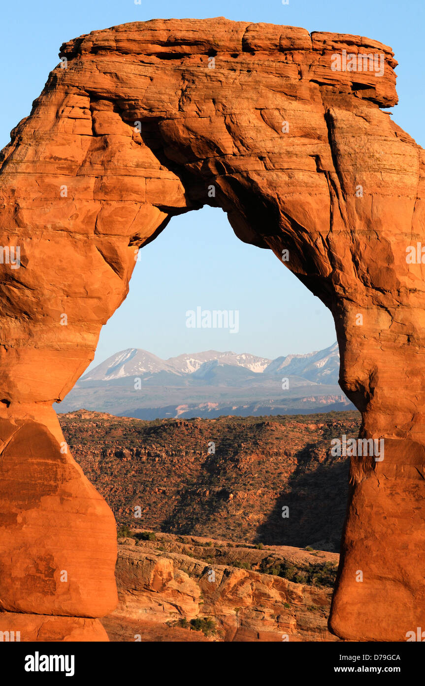Delicate Arch At Sunset Arches National Park Utah Red Sandstone Rock