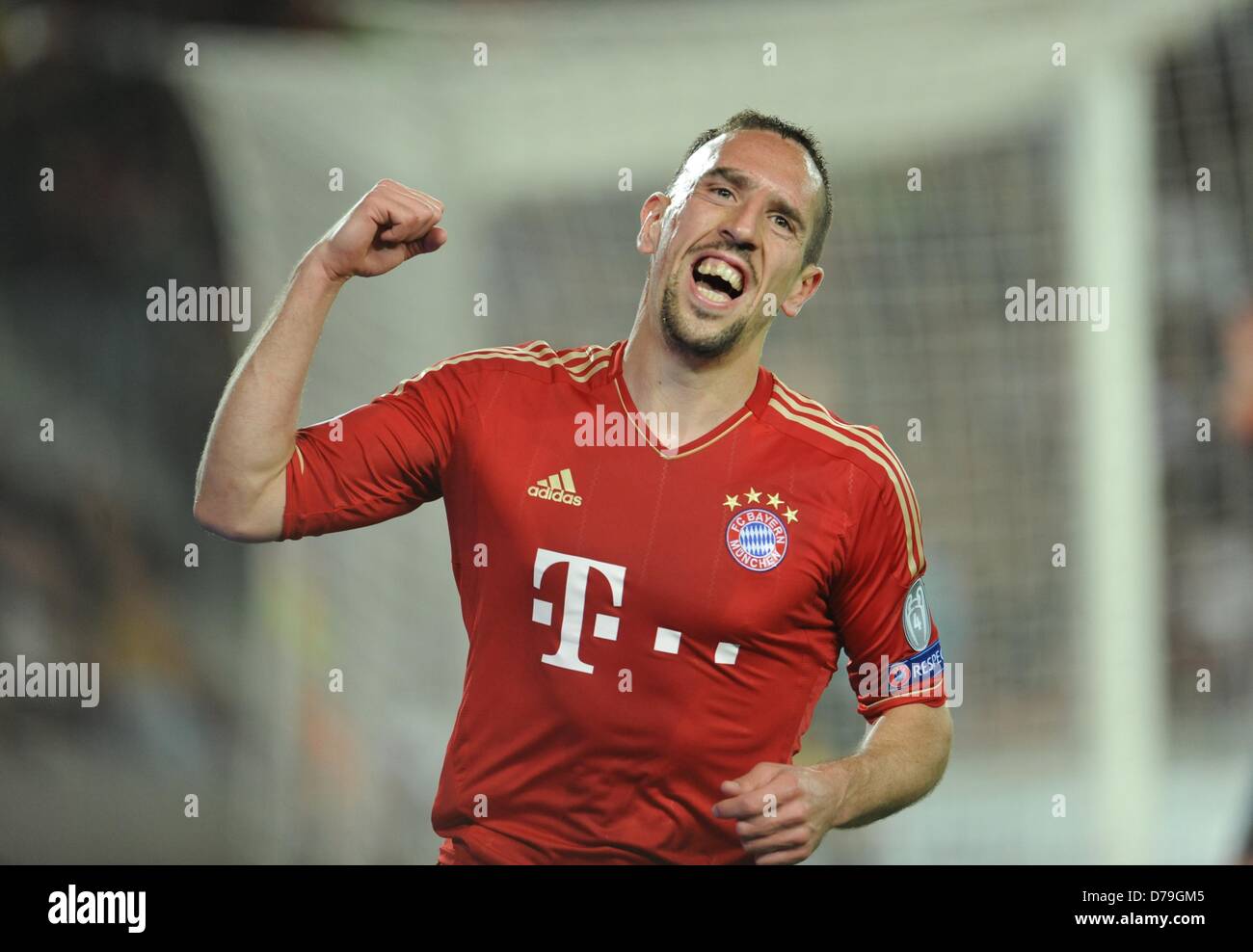 Munich's Franck Ribery celebrates during the UEFA Champions League semi ...
