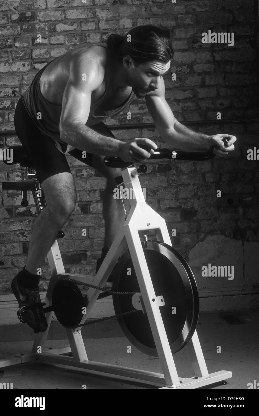 Caucasian fitness man exercising Black and White Stock Photos & Images ...