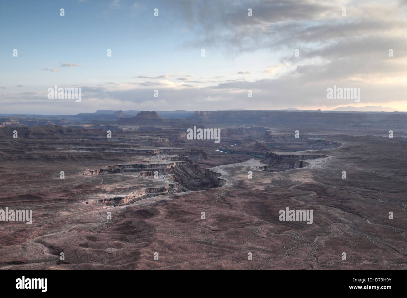 Sunset skies Green River Overlook Canyonlands National Park Utah Stock ...