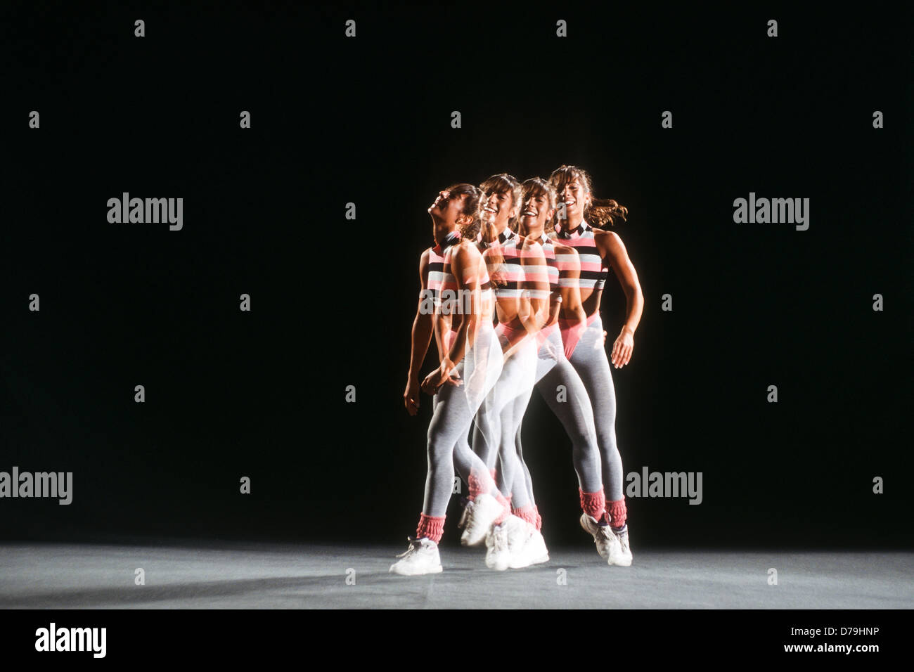 Sequence of woman leaping Stock Photo - Alamy