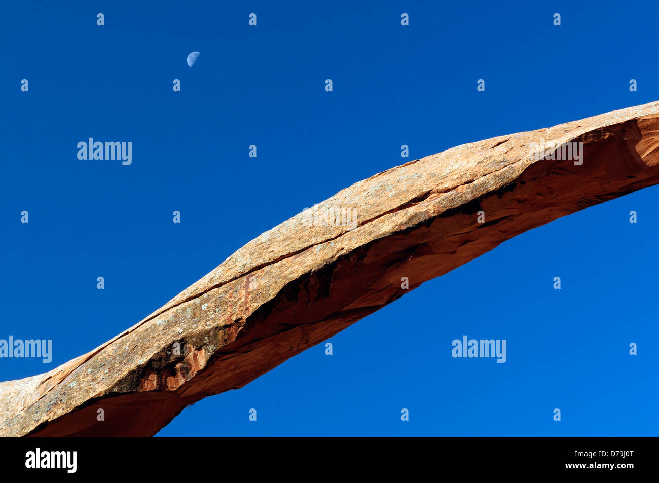 Landscape Arch Arches National Park Utah clear blue sky thin ribbon ...