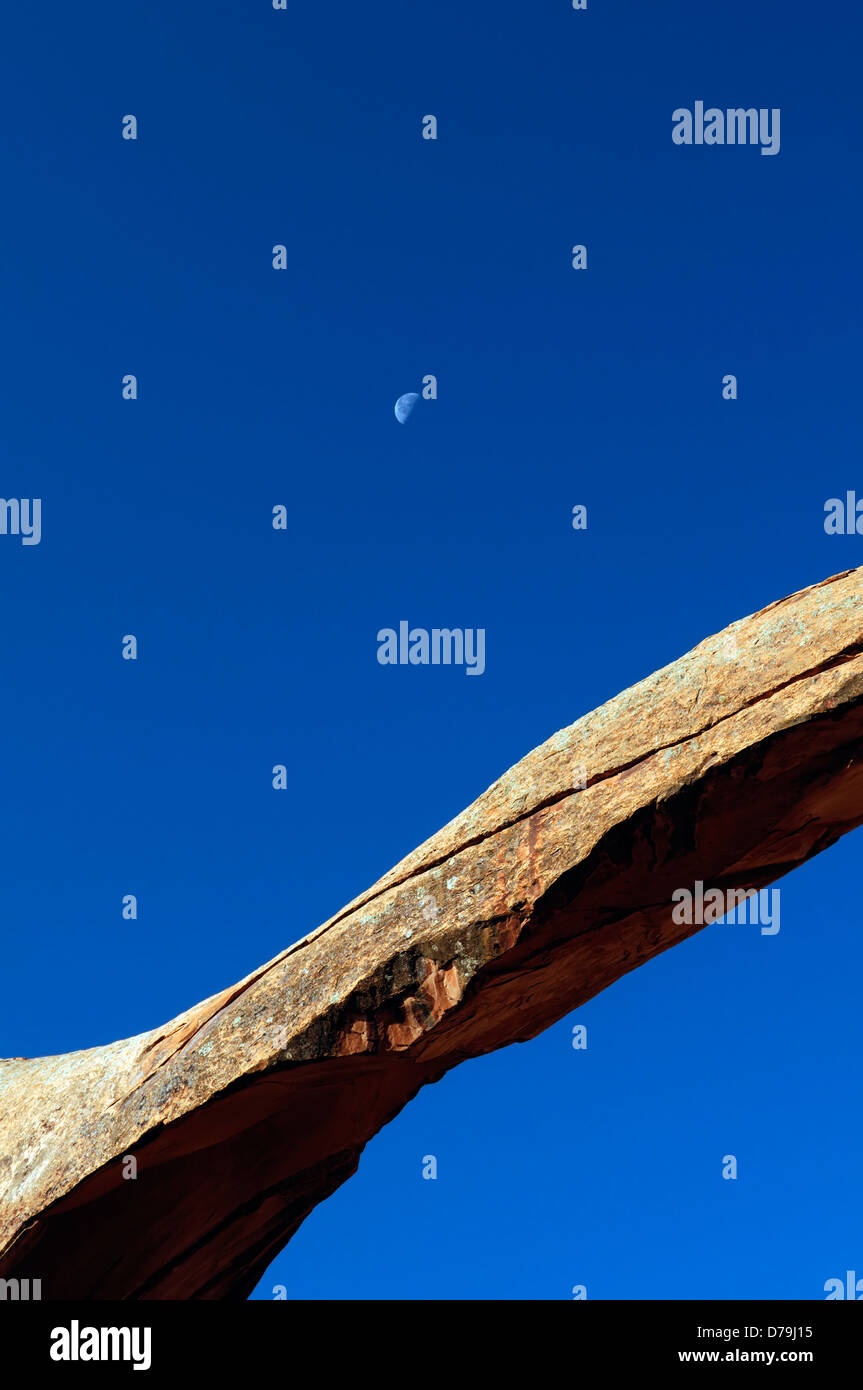 Landscape Arch Arches National Park Utah clear blue sky thin ribbon ...