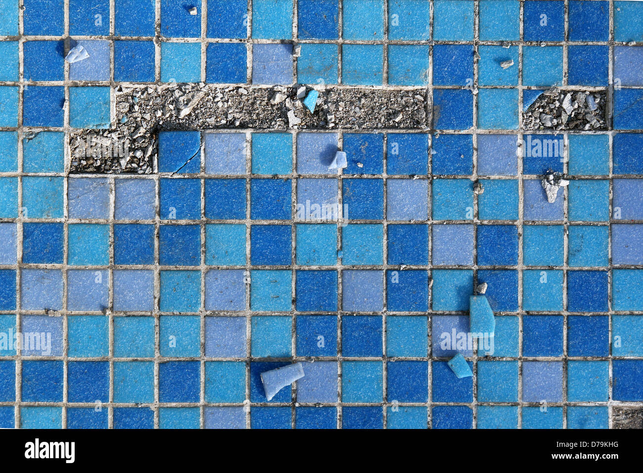 blue destroyed ceramic mosaic Stock Photo - Alamy