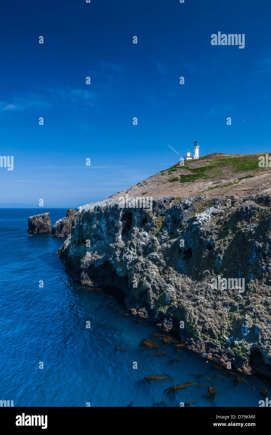 Headlands and Anacapa Island Lighthouse, on East Anacapa Island ...