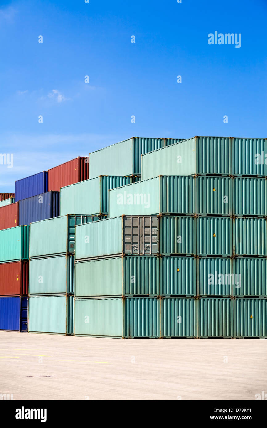 Shipping containers stacked stack hi-res stock photography and images ...