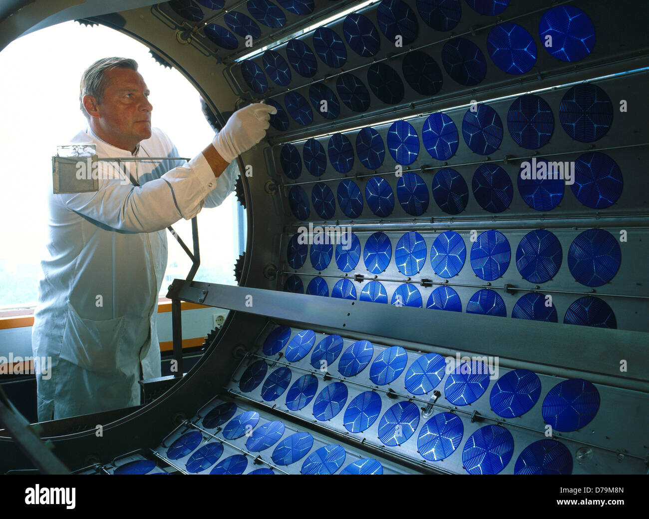 Manufacturing solar cells in plant Stock Photo - Alamy