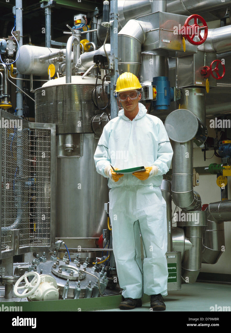 Chemical worker at facility production chemicals Stock Photo - Alamy