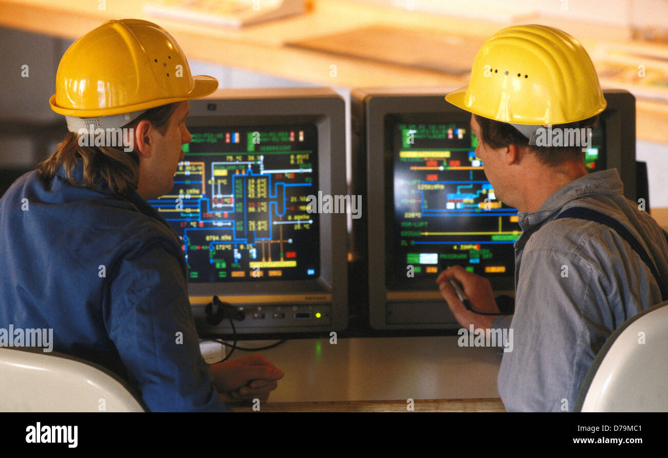 Computerized control room in chemical plant Stock Photo - Alamy