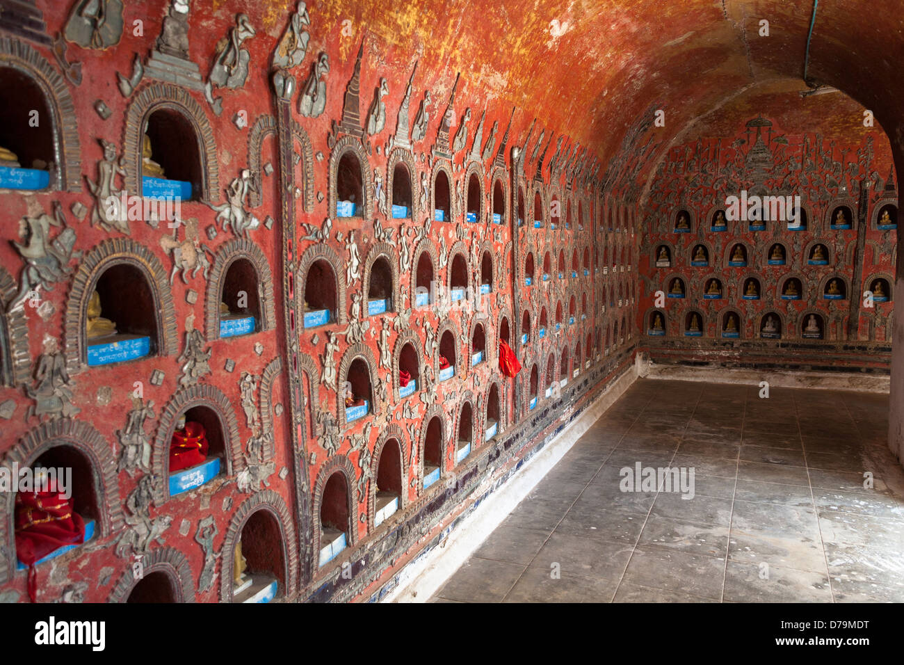 Wall at Shwe Yan Pyay Monastery, also known as Shwe Yaunghwe Monastery ...