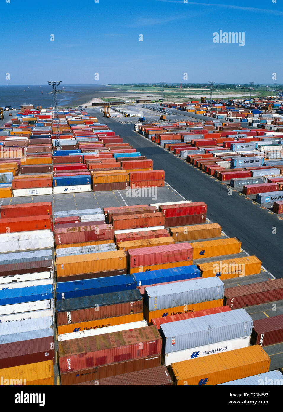 Germany Bremerhaven Elevated view freight containers Stock Photo - Alamy