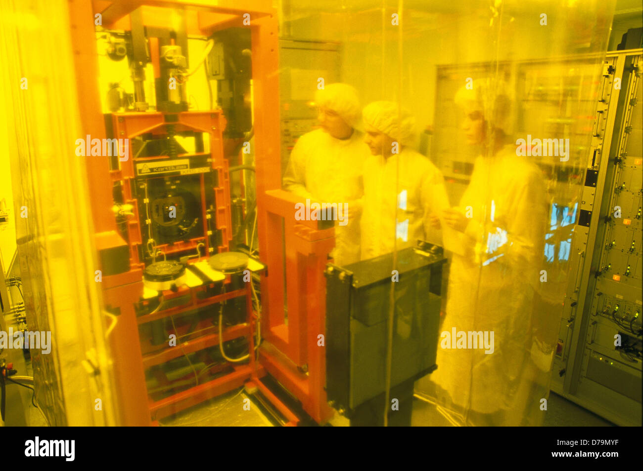 Researchers doing semiconductor research on device x-ray lithography ...