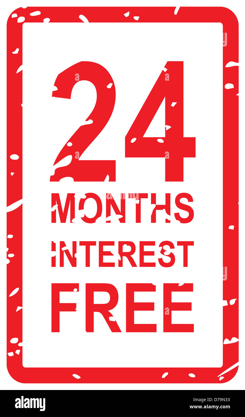 Red rubber stamp vector for 24 months interest free business concept ...