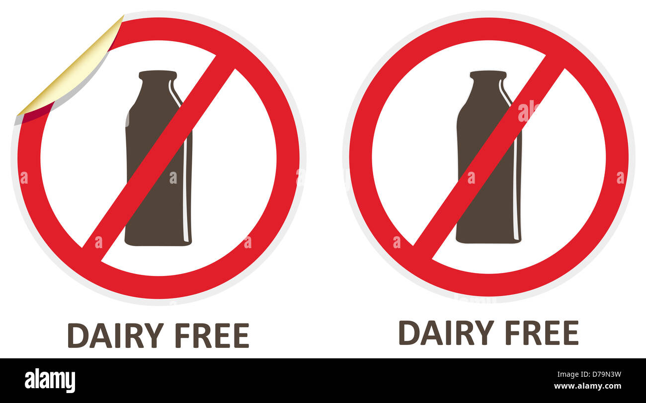 Dairy free label sticker hi-res stock photography and images - Alamy