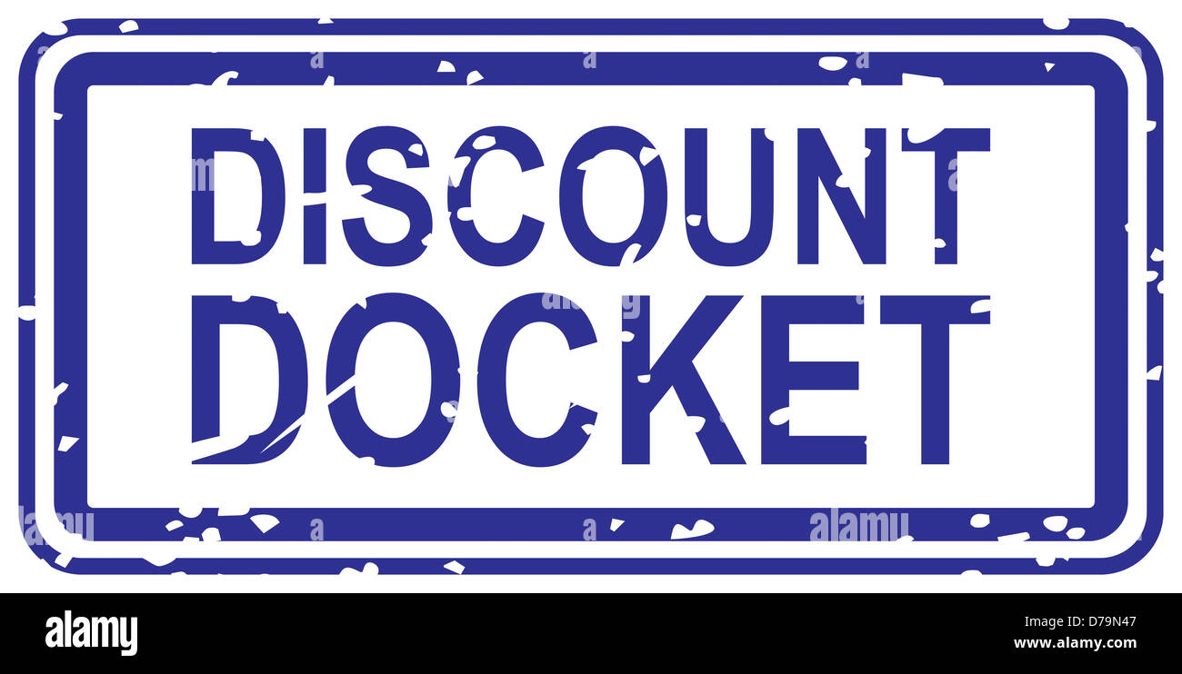 Blue rubber stamp vector for discount docket business concept Stock ...