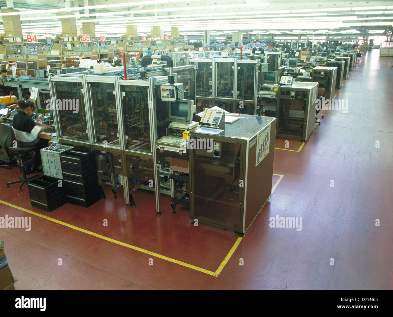 Production hall component insertion machines assembling circuit boards ...